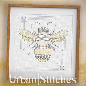Bumble Bee Insect Blackwork Sampler Victorian Style Specimen - Etsy