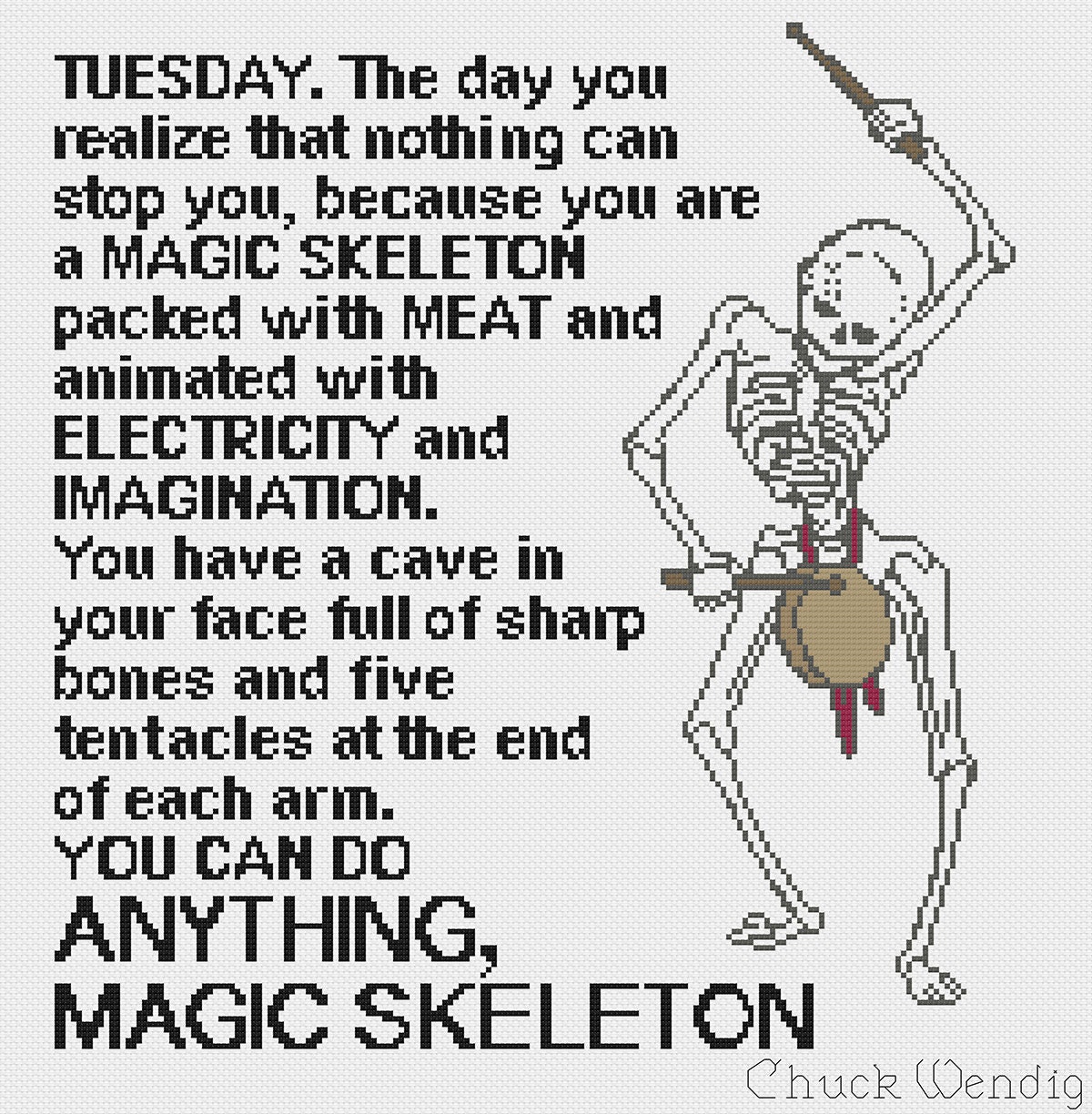 Magic Skeleton Quote Medieval Gothic Cross Stitch Chart | Etsy