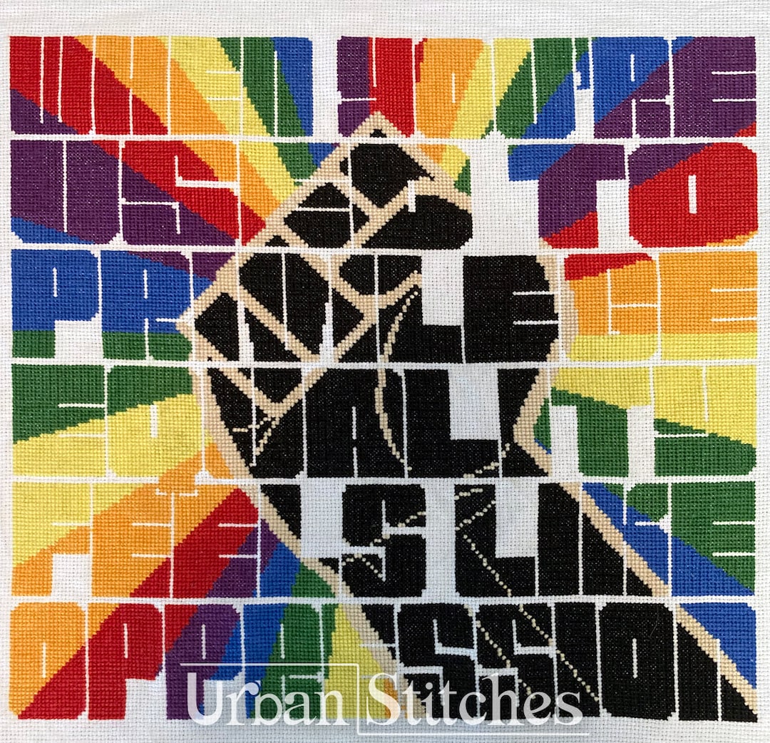 Privilege Pride Cross Stitch Pattern - Raised Fist - Call to Action ...