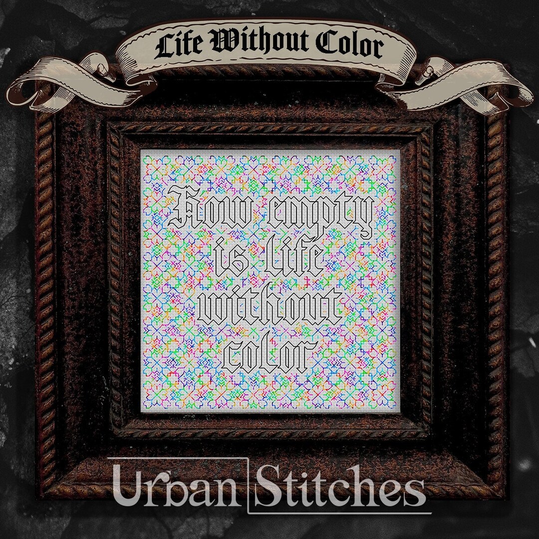 Pride Colour Blackwork, Life Without Colour, Pride Cross Stitch Pattern ...