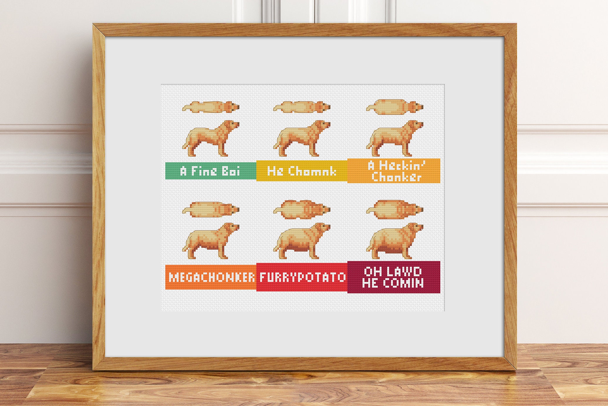 Chonker Oh Lawd He Comin Meme Dog Cross Stitch Pattern PDF | Etsy