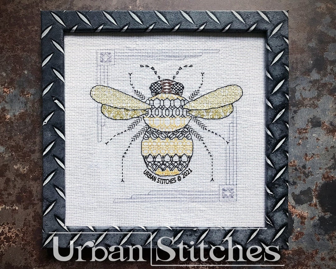 Bumble Bee Insect Blackwork Sampler Victorian Style Specimen - Etsy