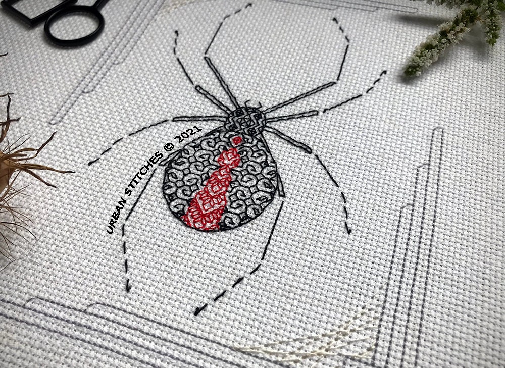 Black Widow Redback Spider Blackwork Victorian Style Insect - Etsy UK