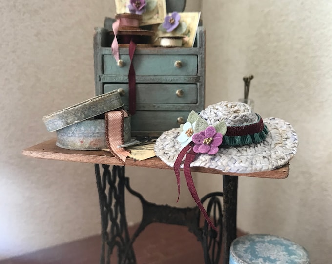 MILLINERY TABLE on Rusty Sewing Machine Base - Etsy