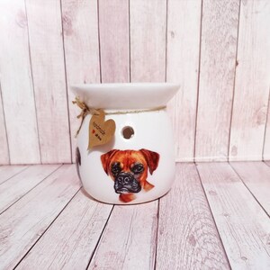 Boxer Dog Wax Burner: Handmade Decoupage Oil Warmer, Dog Coaster Gift ...