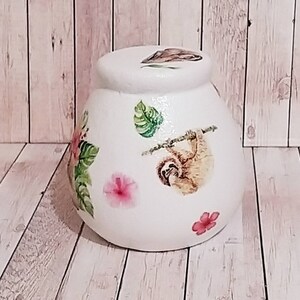 Personslised Sloth Money Pot, Money Box, Piggy Bank, Savings Pot ...