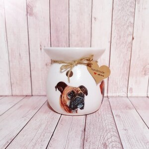Boxer Dog Wax Burner: Handmade Decoupage Oil Warmer, Dog Coaster Gift ...