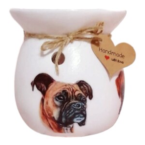 Boxer Dog Wax Burner: Handmade Decoupage Oil Warmer, Dog Coaster Gift ...