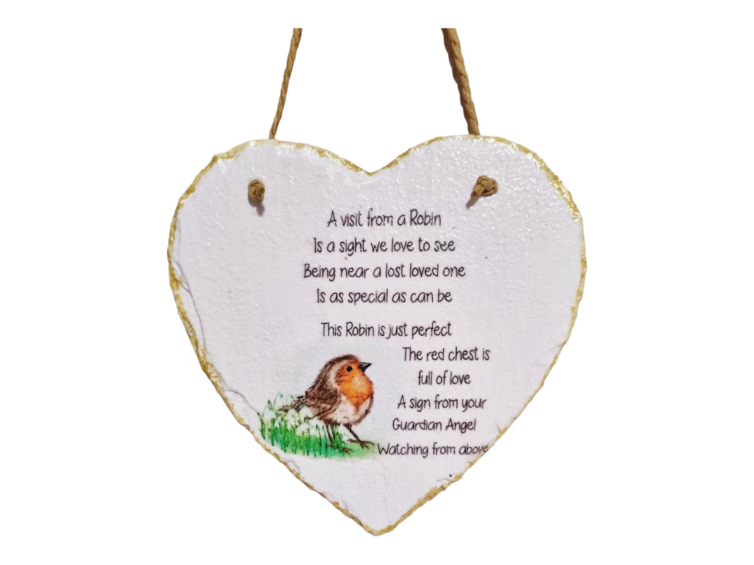Visits From a Robin Poem, Remembrance, Memorial Gift, Bereavment, in ...