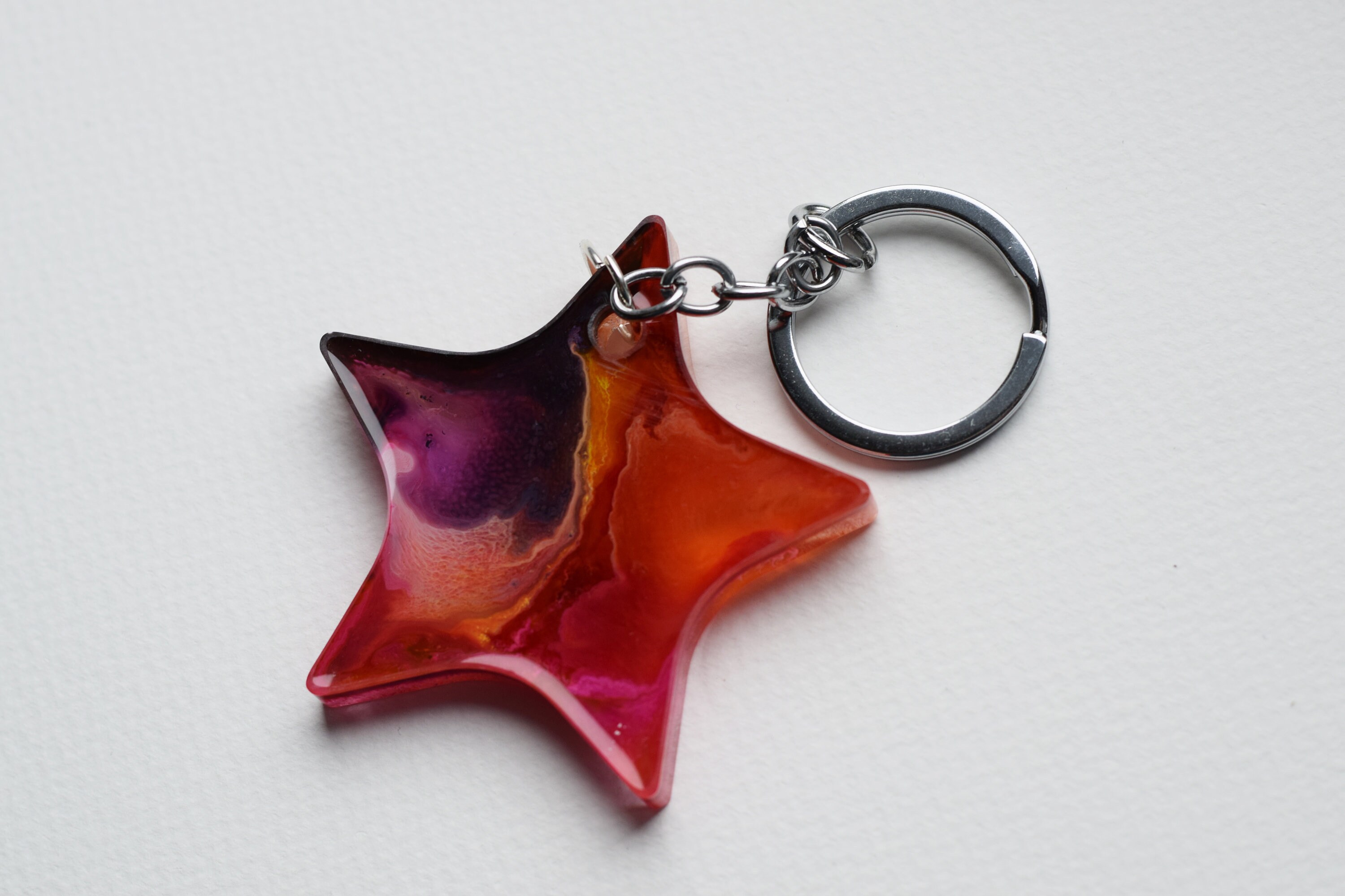 Cute Resin Keychain Handmade Keychain Star Colorful Keychain - Etsy