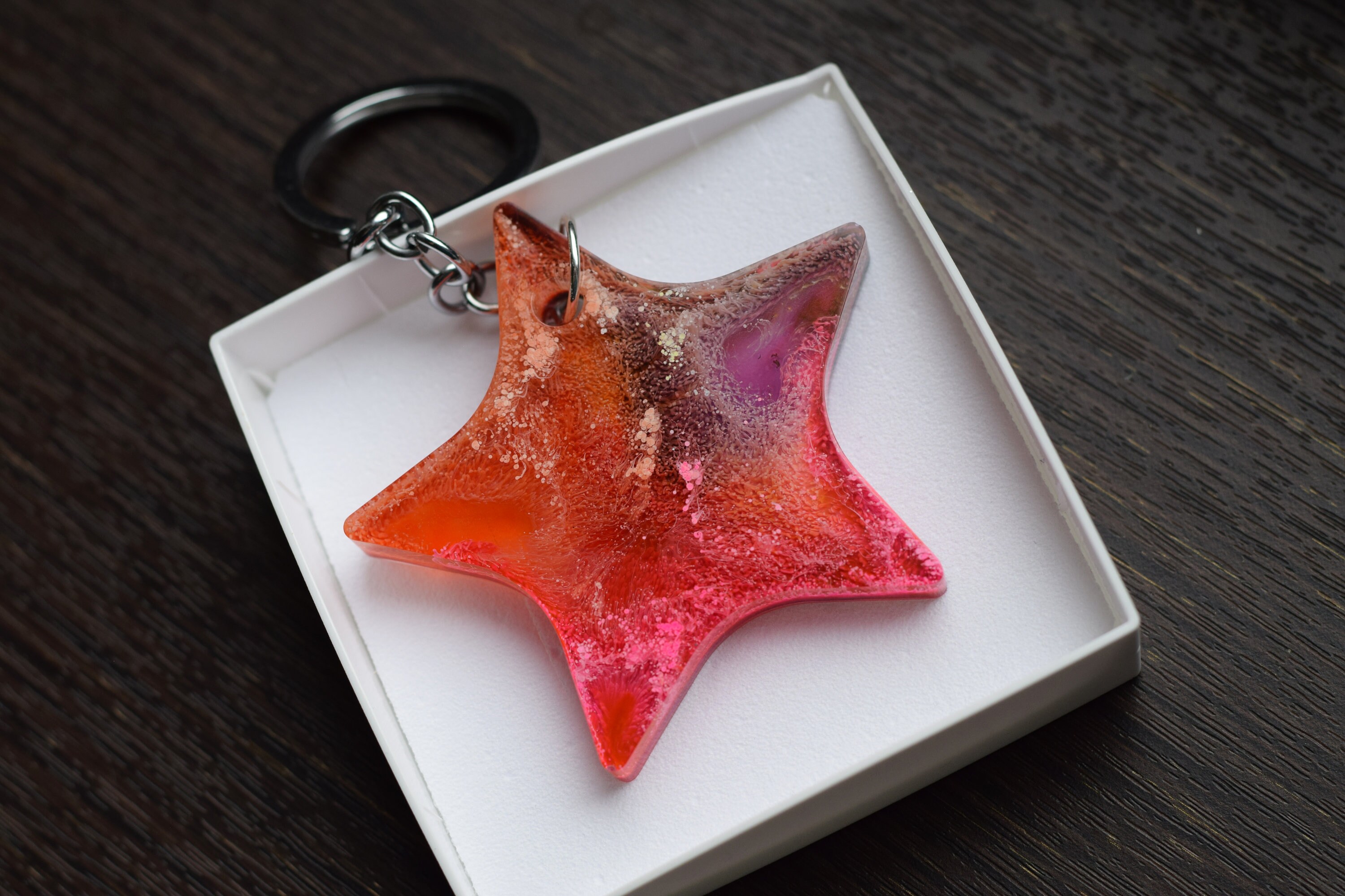 Cute Resin Keychain Handmade Keychain Star Colorful Keychain - Etsy