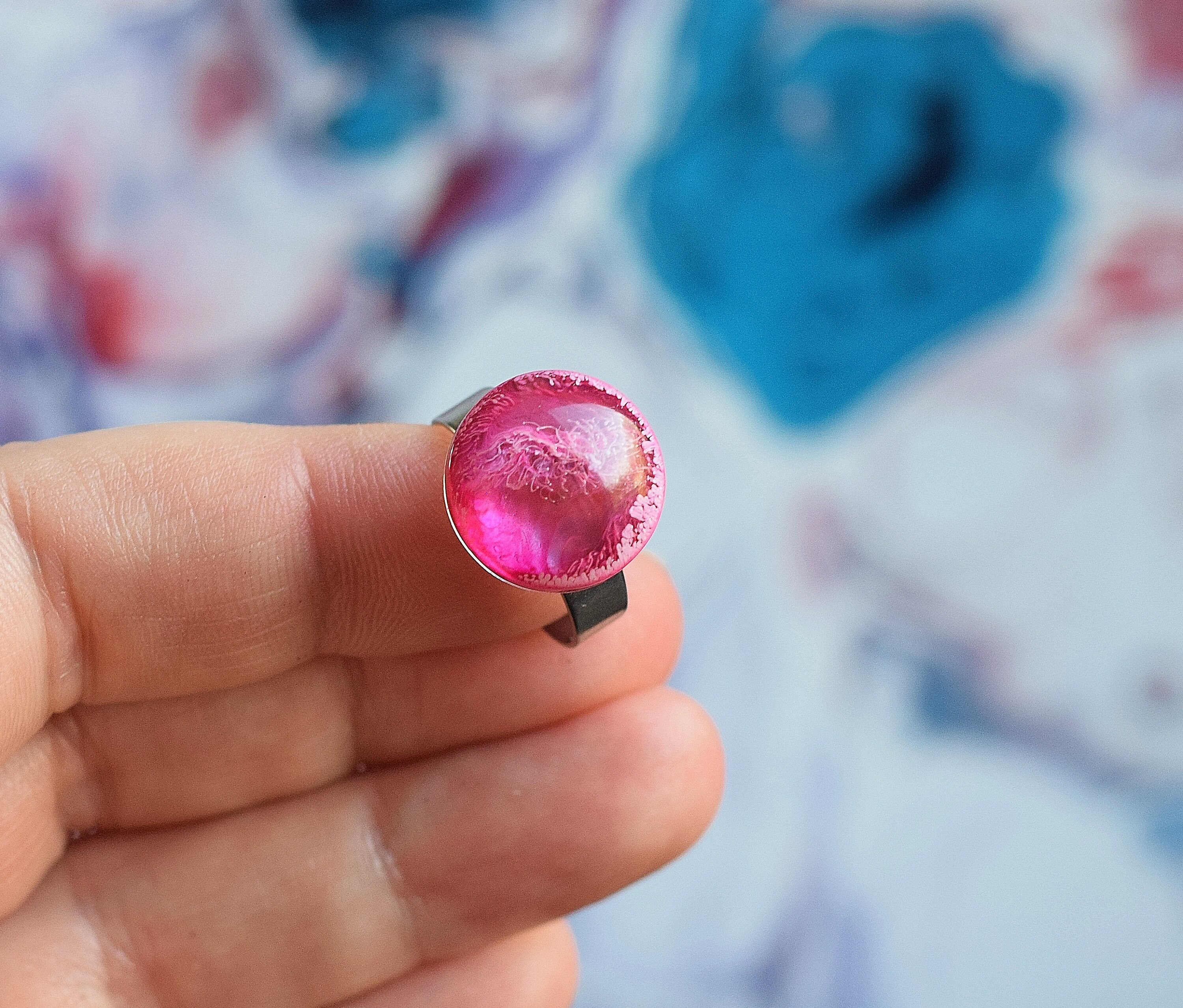 Pink Ring Stainless Steel Ring Adjustable Ring Cute Ring | Etsy