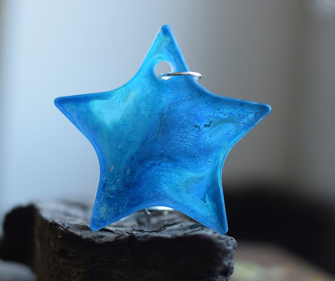 Blue Keychain Resin Keychain Alcohol Ink Abstract Keychain - Etsy