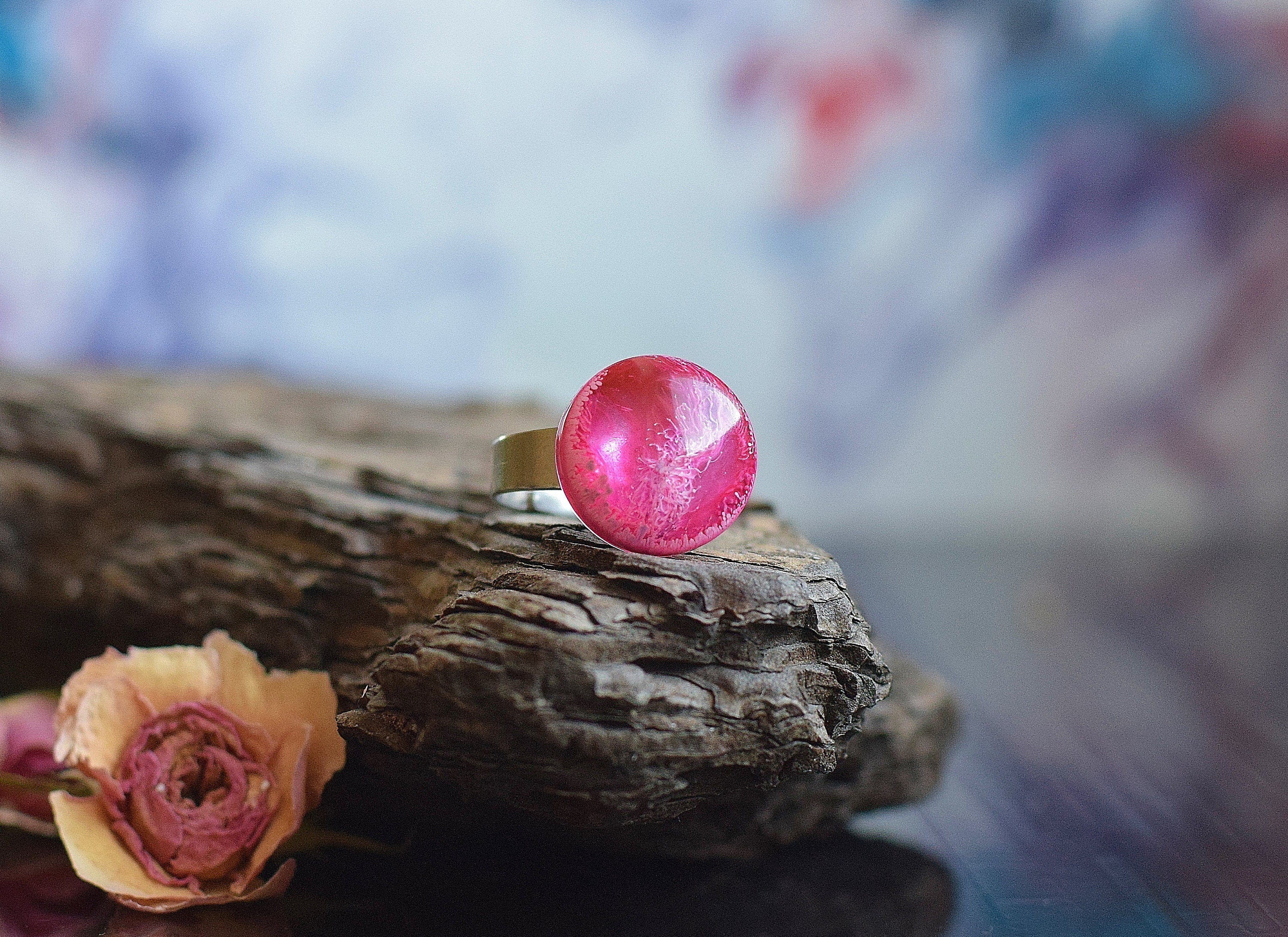 Pink Ring Stainless Steel Ring Adjustable Ring Cute Ring | Etsy