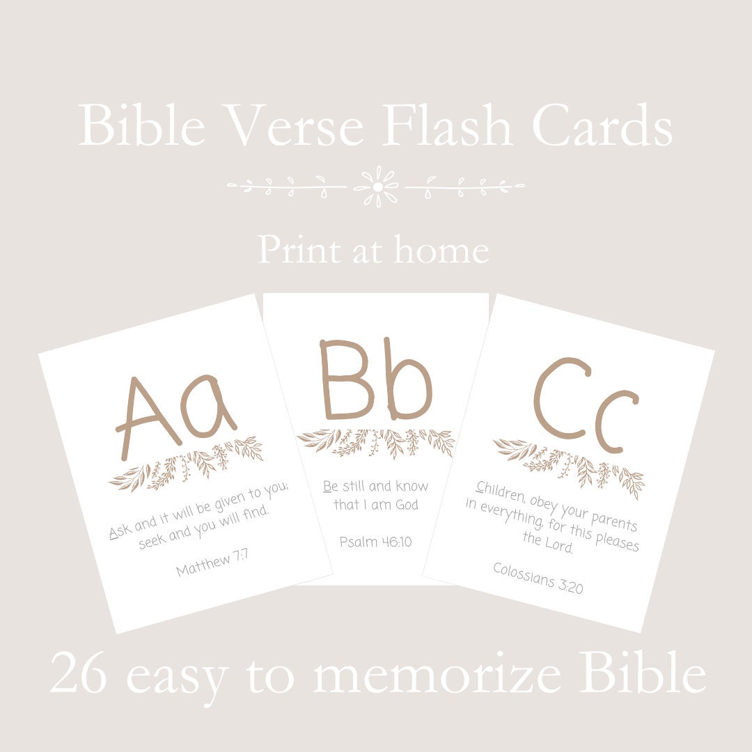 Bible Verse Flash Cards, Digital Download, Print at Home - Etsy