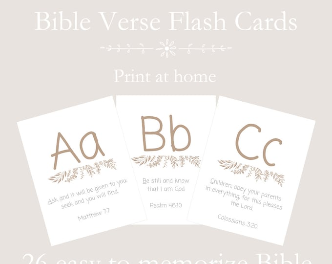 Bible Verse Flash Cards, Digital Download, Print at Home - Etsy