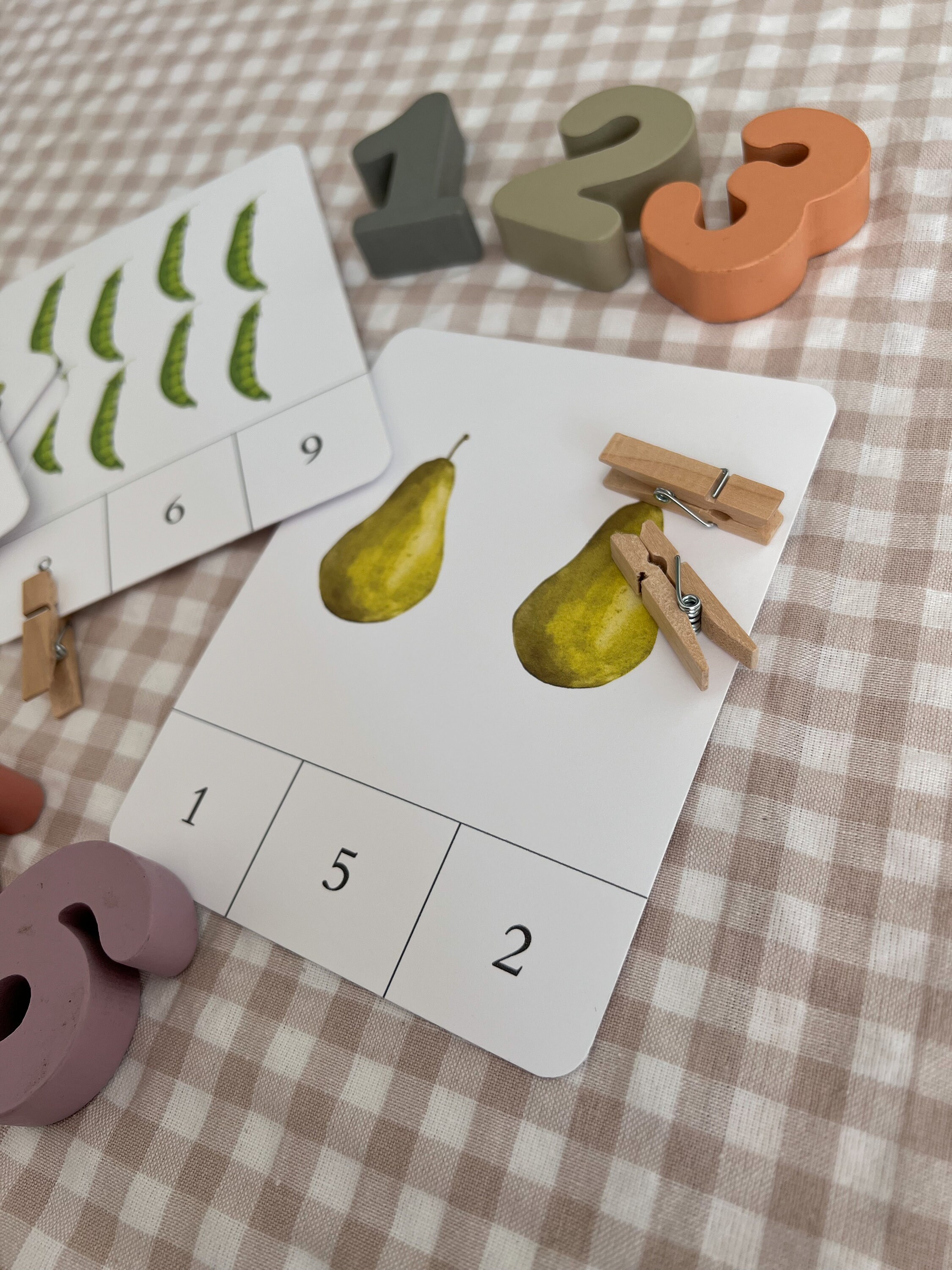 Fruits & Veggies Counting Flash Cards - Etsy