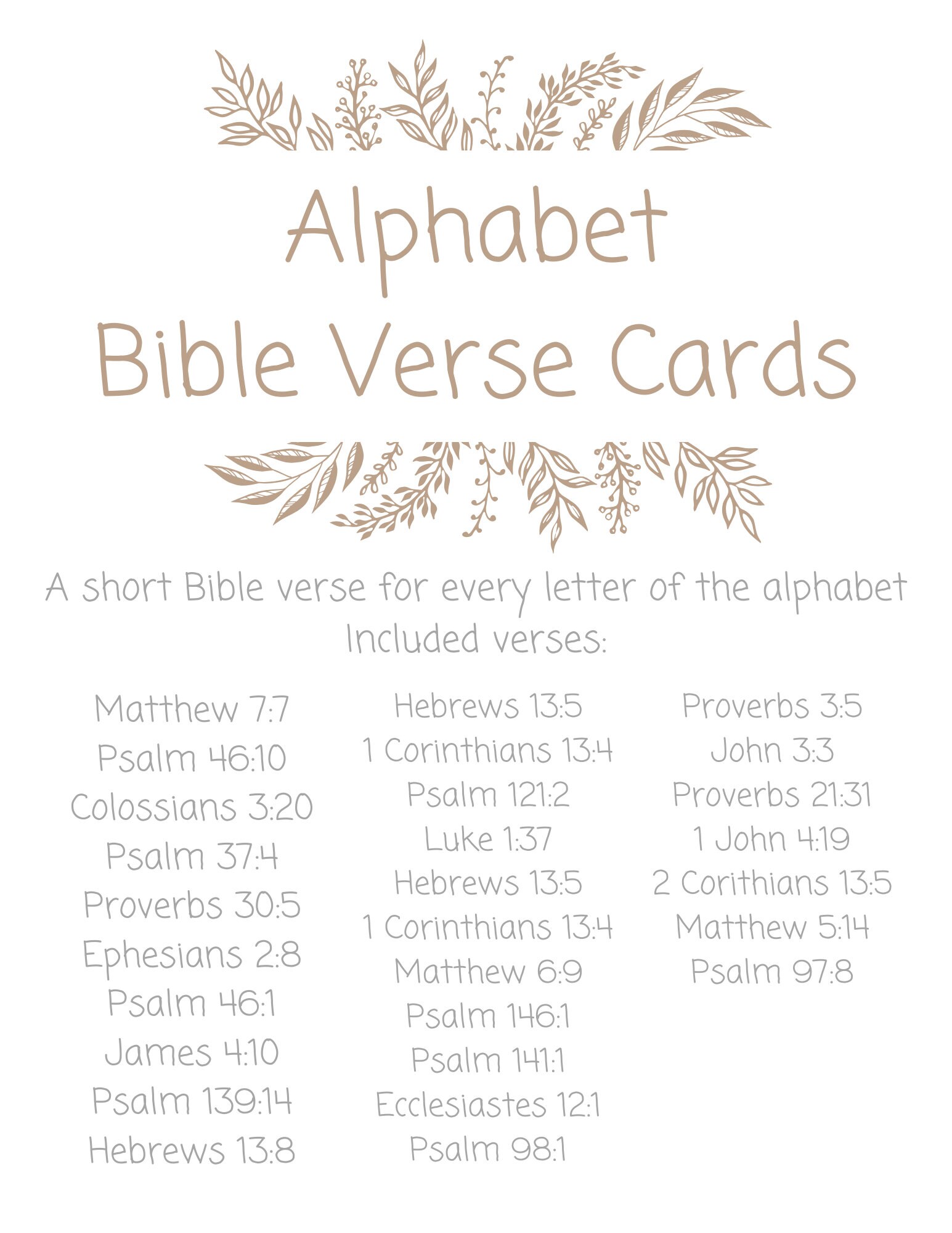 Bible Verse Flash Cards, Digital Download, Print at Home - Etsy