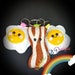 Kawaii Fried Bacon Key Chain Felt Food Cute Key Ring Bag Charm - Etsy