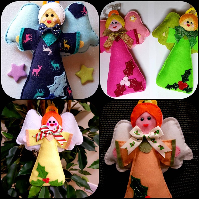 Custom Handmade Christmas Guardian Angel Rainbow Felt Hanging ...