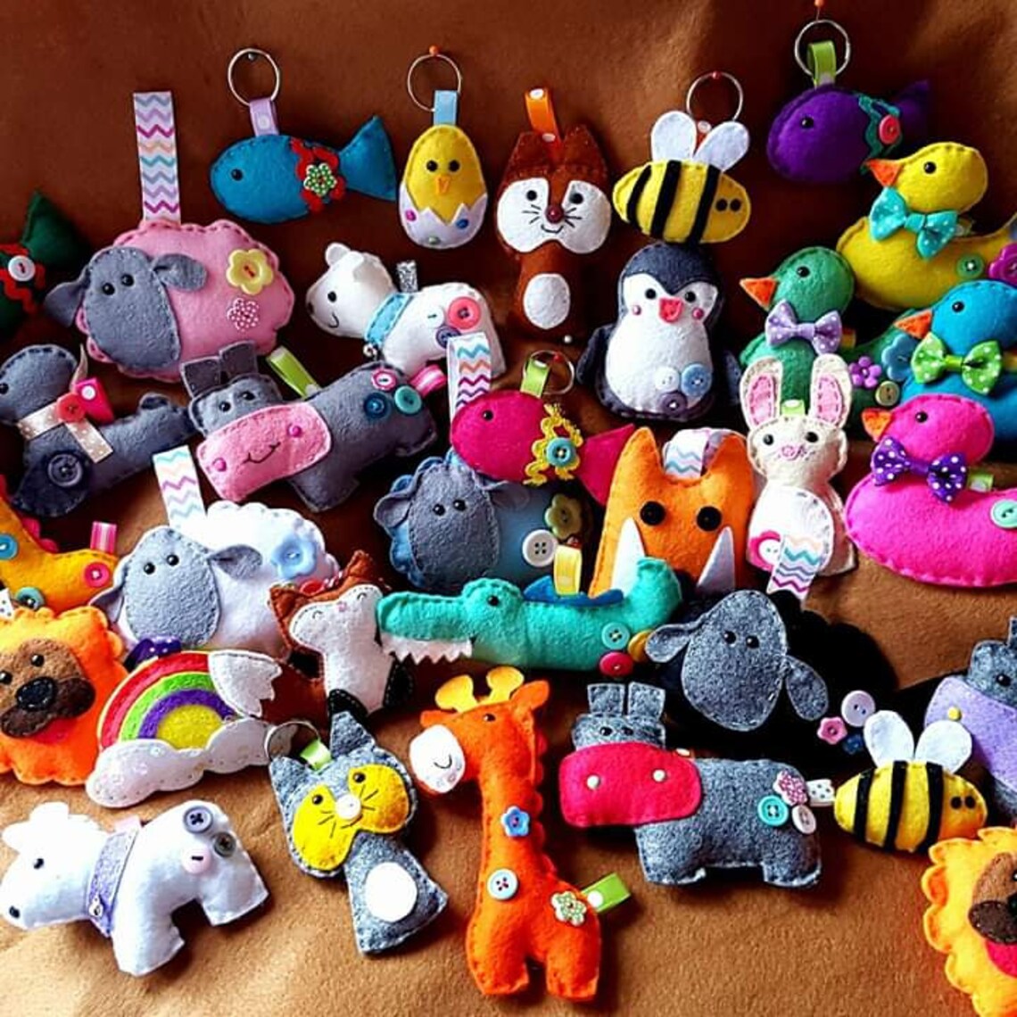 Kawaii Fried Bacon Key Chain Felt Food Cute Key Ring Bag Charm - Etsy