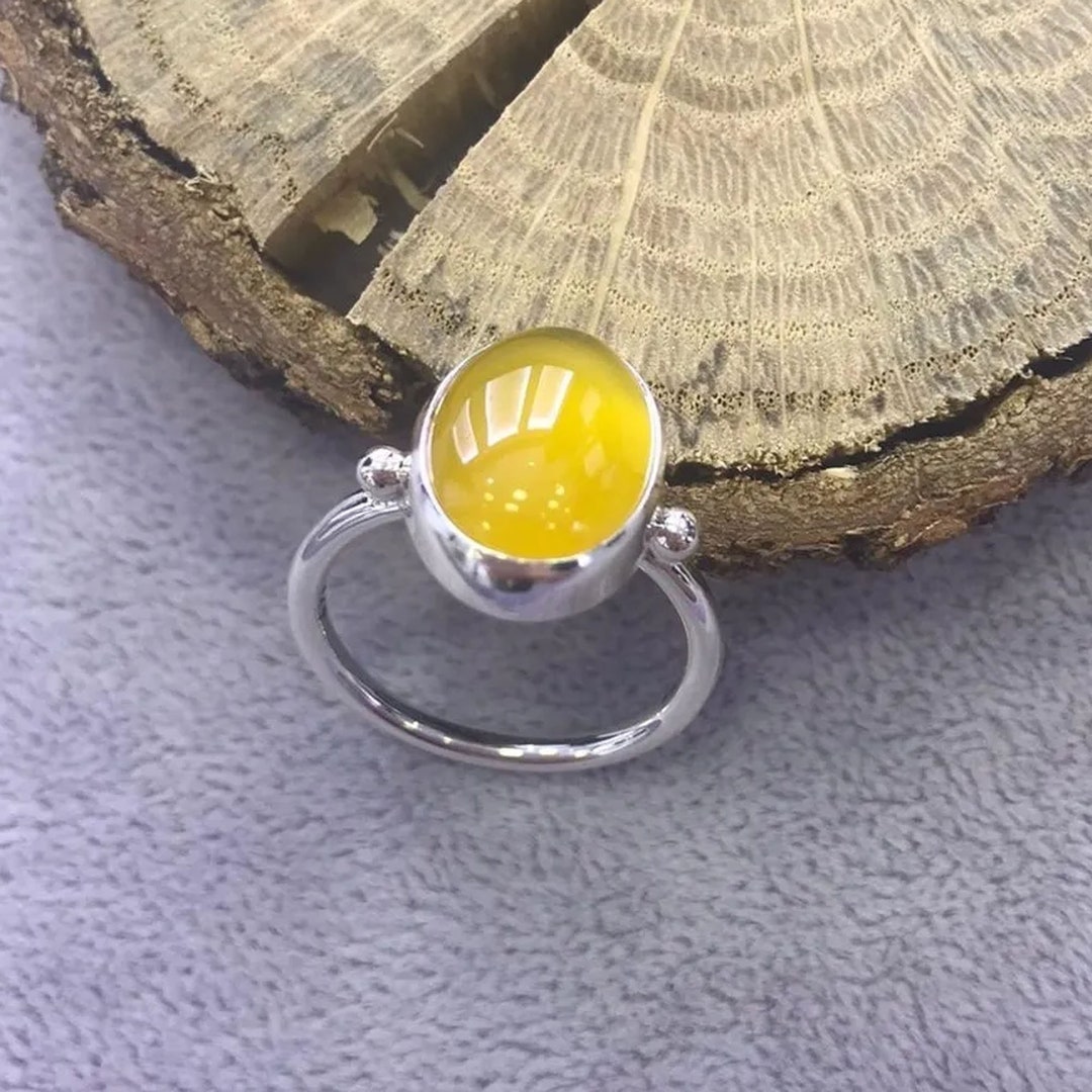 Natural Yellow Agate Handmade Turkish 925 Sterling Silver Women Ring - Etsy