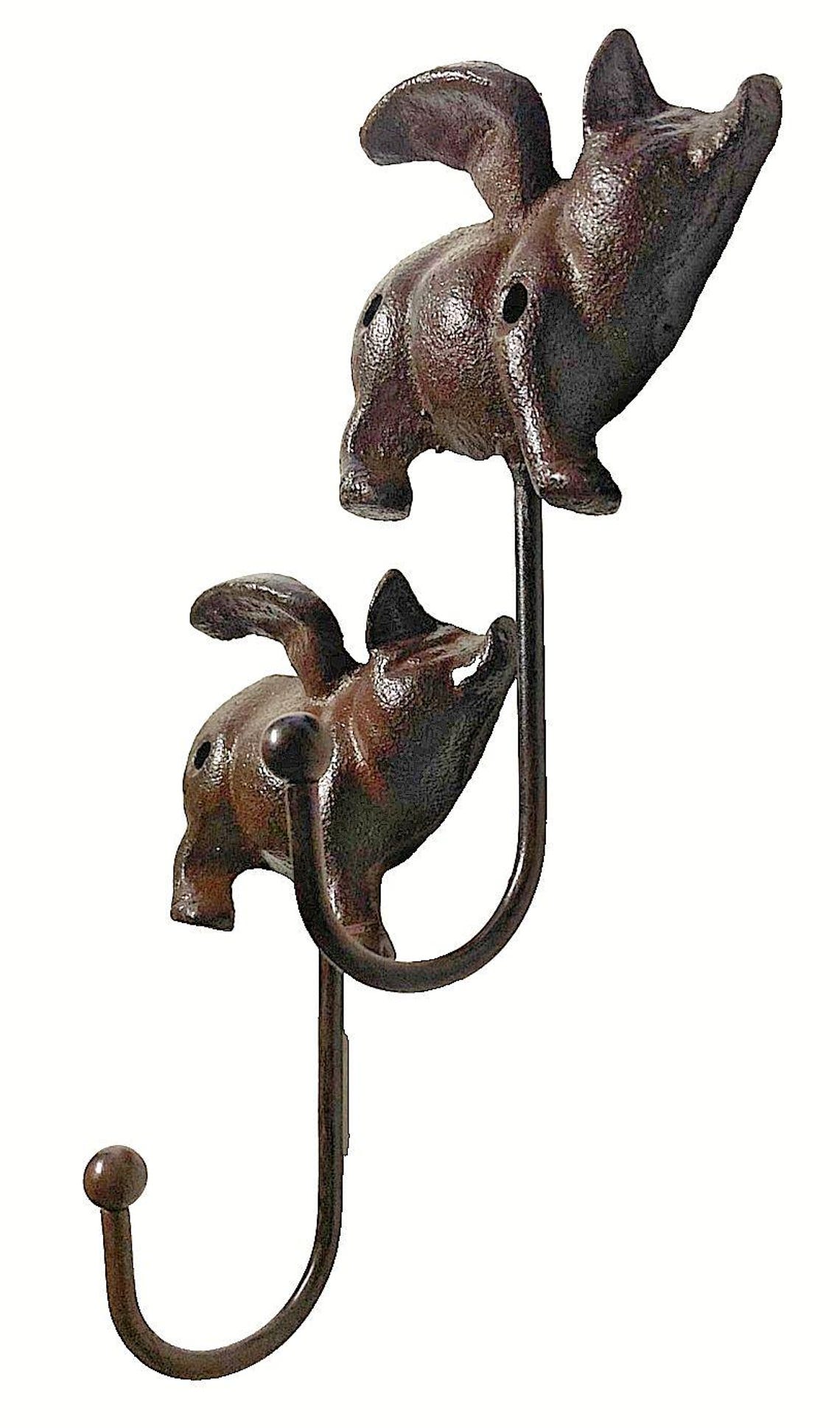 Two Flying Pig With Wings Wall Hook Cast Iron Key Towel Coat Rustic ...