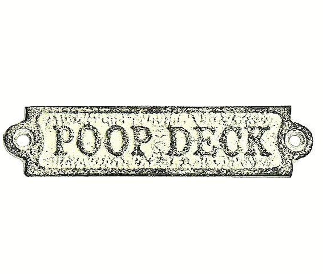 Cast Iron Poop Deck Wall Plaque Sign Nautical Beach House Boat Decor 5 ...