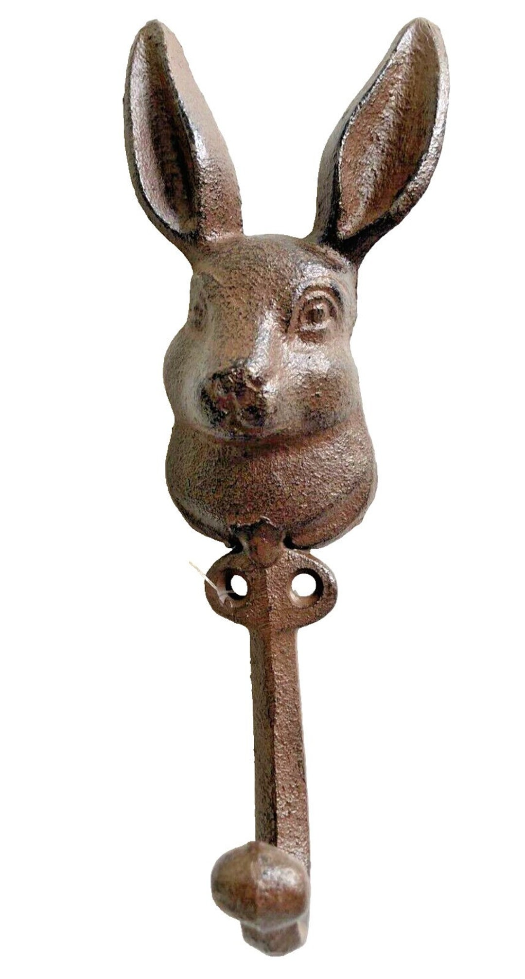 Rabbit Wall Hook Cast Iron Key Hanger Cap Towel Brown 7.5" H Bunny Wall ...
