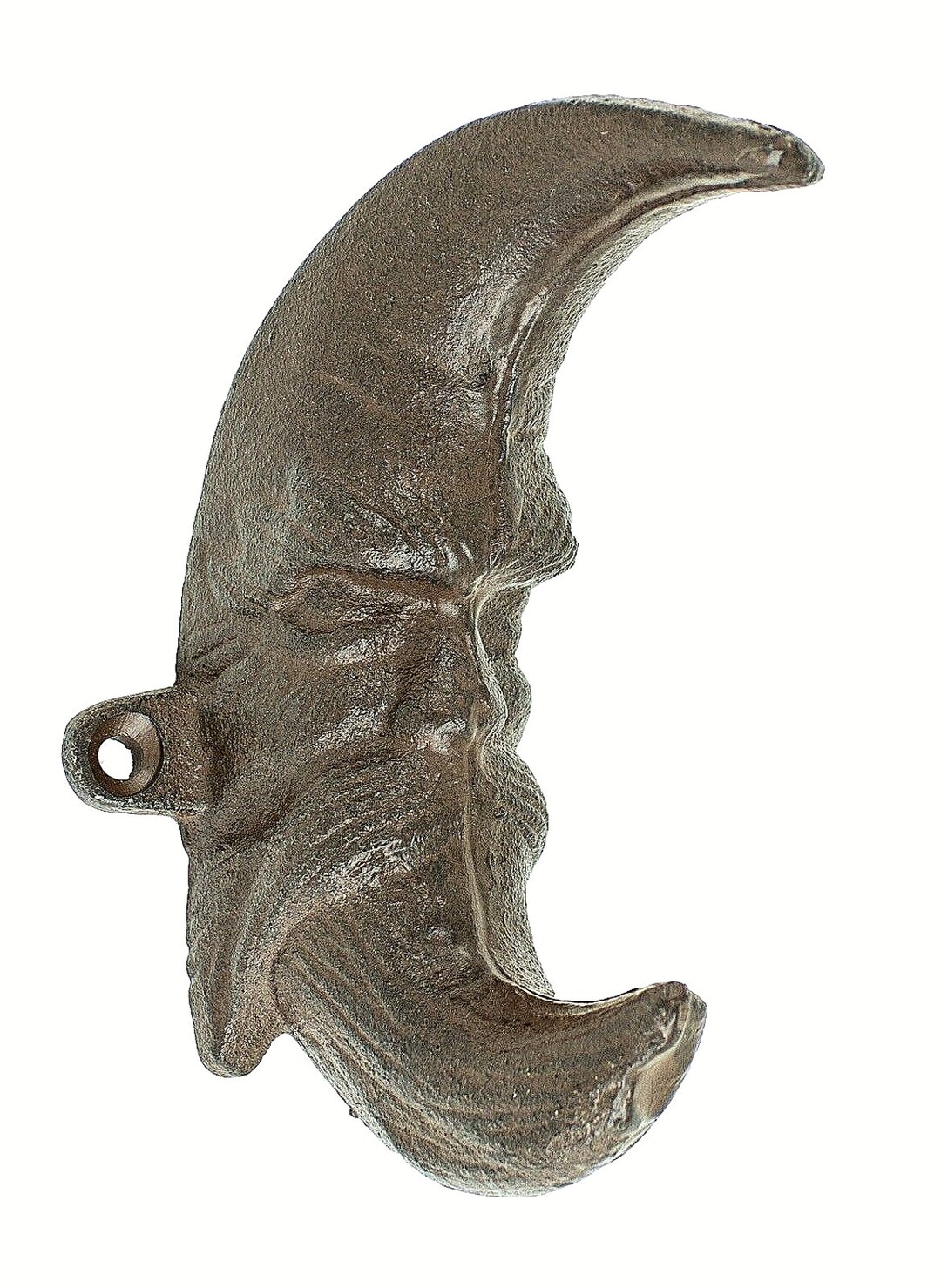 Half Moon Face Wall Hook Cast Iron Key Towel Coat Hanger Antique Style ...