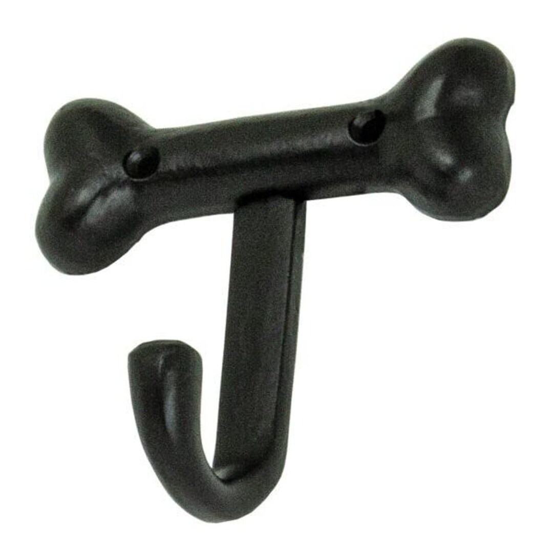 Dog Bone Leash Holder Wall Hook Cast Iron Rustic Brown 4"h X 4"w Keys ...
