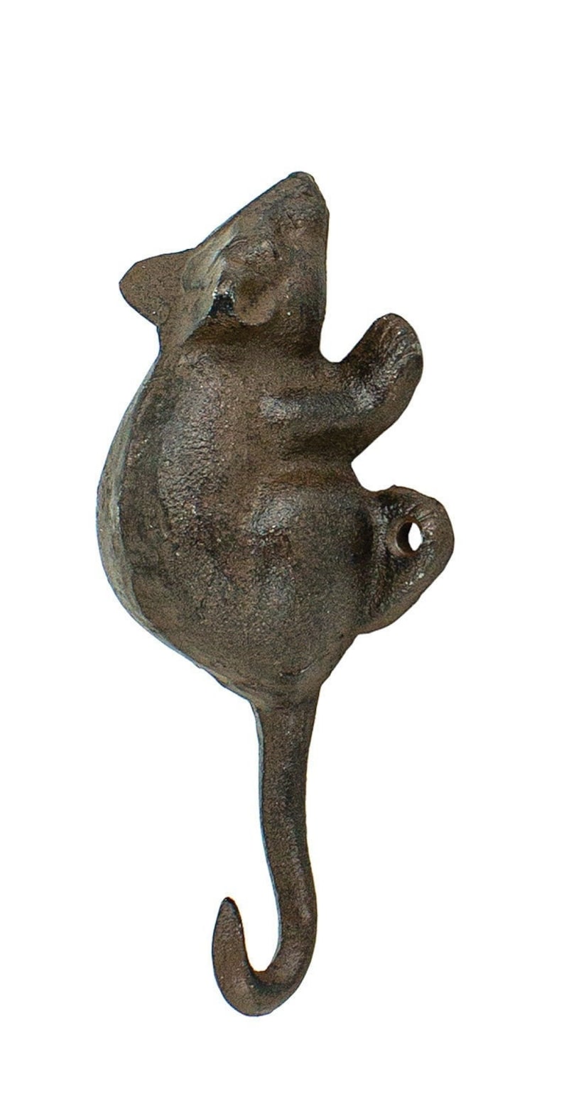 Climbing Mouse Wall Hook Cast Iron Rustic Antique Brown 6" H - Etsy