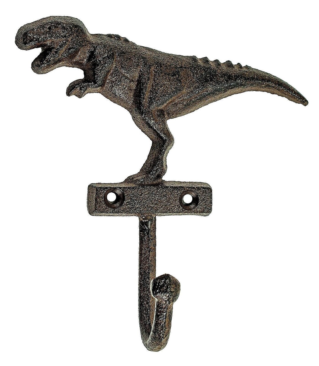 T Rex Dinosaur Wall Hook Cast Iron Rustic Jurassic Coat Keys Sculpture ...