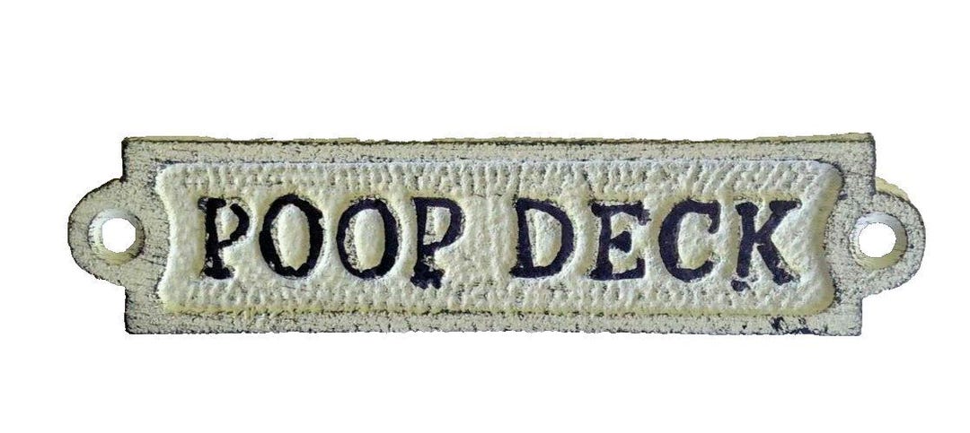 Cast Iron Poop Deck Wall Plaque Sign Nautical Beach House Boat Decor 5 ...