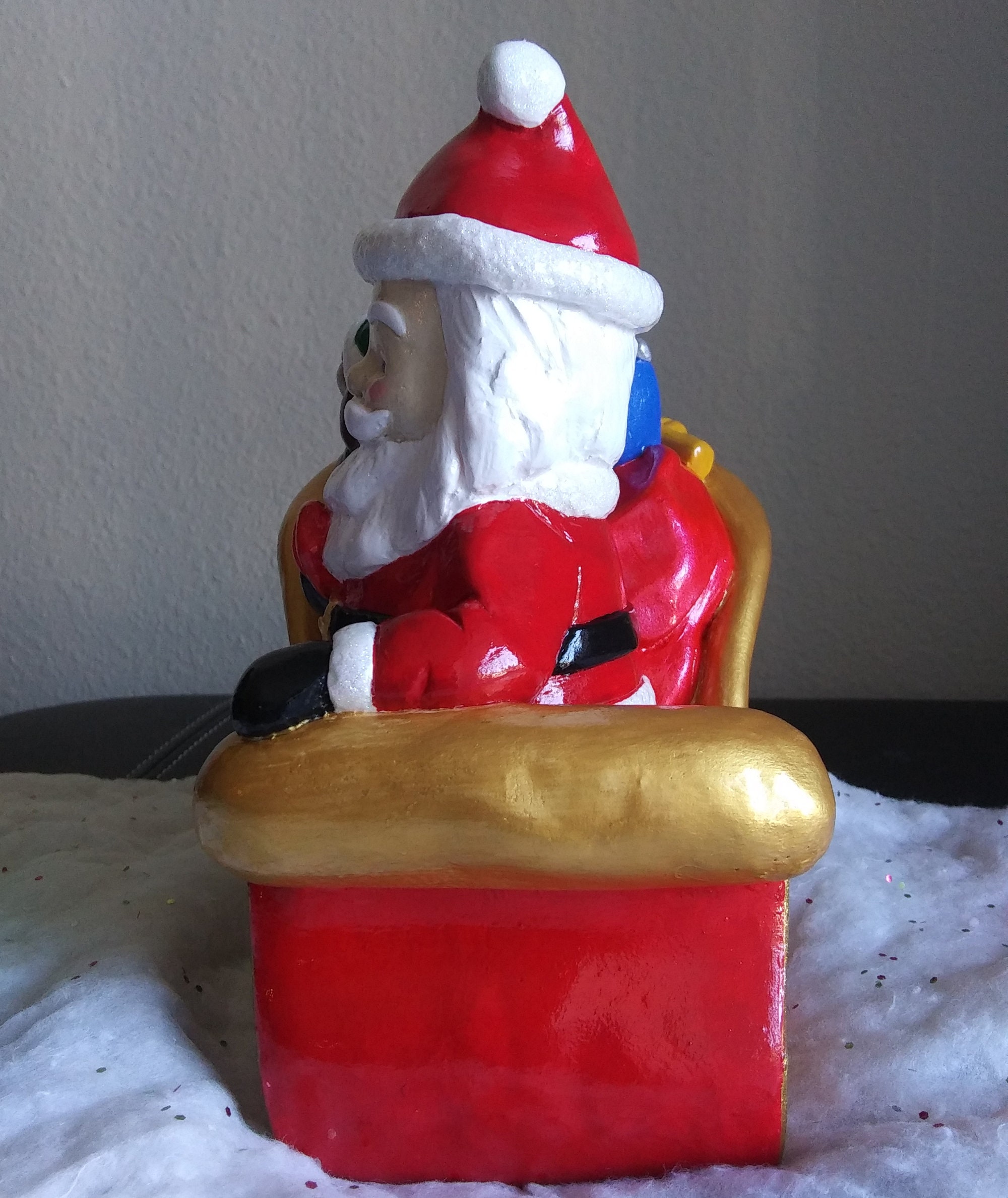 Christmas Santa Decoration, Hand-painted Santa Sleigh, Santa Decor ...