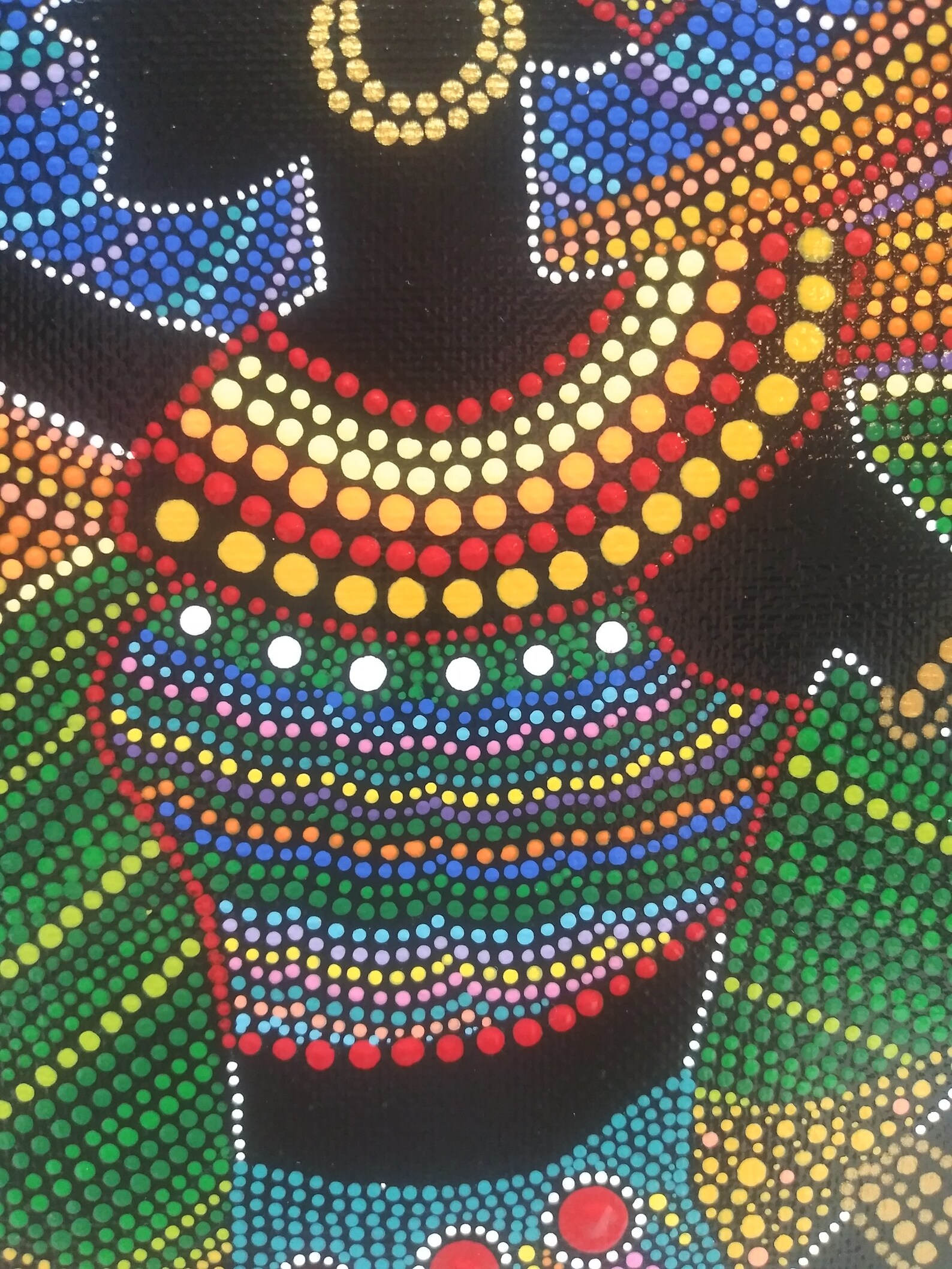 African Aboriginal Art African Canvas Painting Pointillism | Etsy