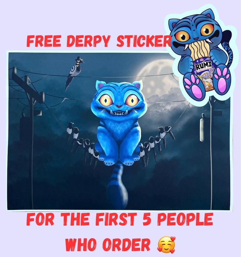 K-pop Demon Hunters Fan Art Print Jinu’s Demon Cat Derpy and Sussie ...