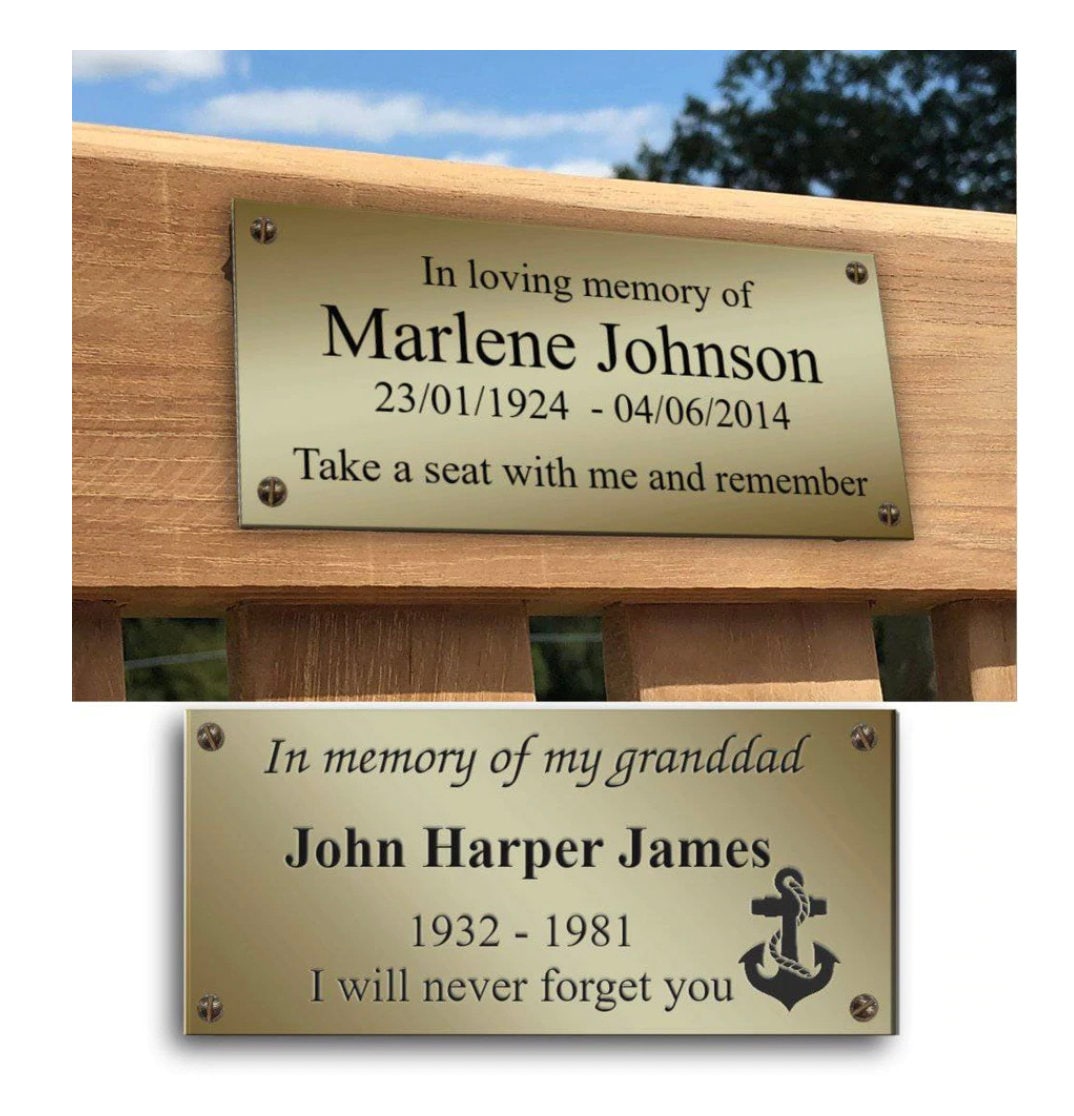 Personalised Engraved Memorial Plaque for Bench, Tree, Door Sign, Name ...