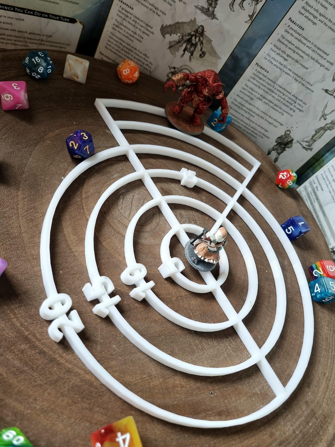 3D Printed Spell Radius Cone Template | Dnd RPG Area Marker - Etsy