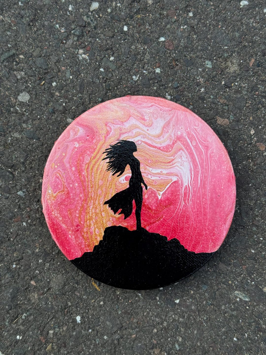 Acrylic Pour Painting - "strength at Sunset” - Etsy