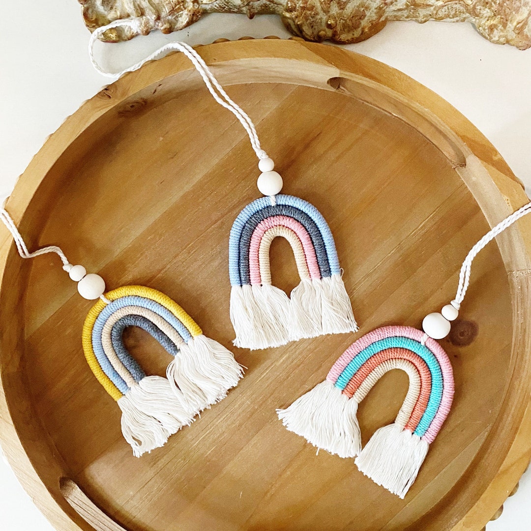Essential Oil Hanging Car Diffuser, Hanging Rainbow Car Charm ...