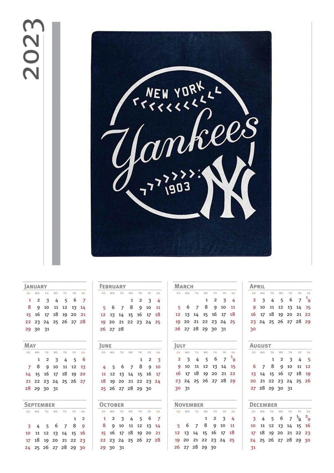 Yankees Calendar Downloads - Etsy