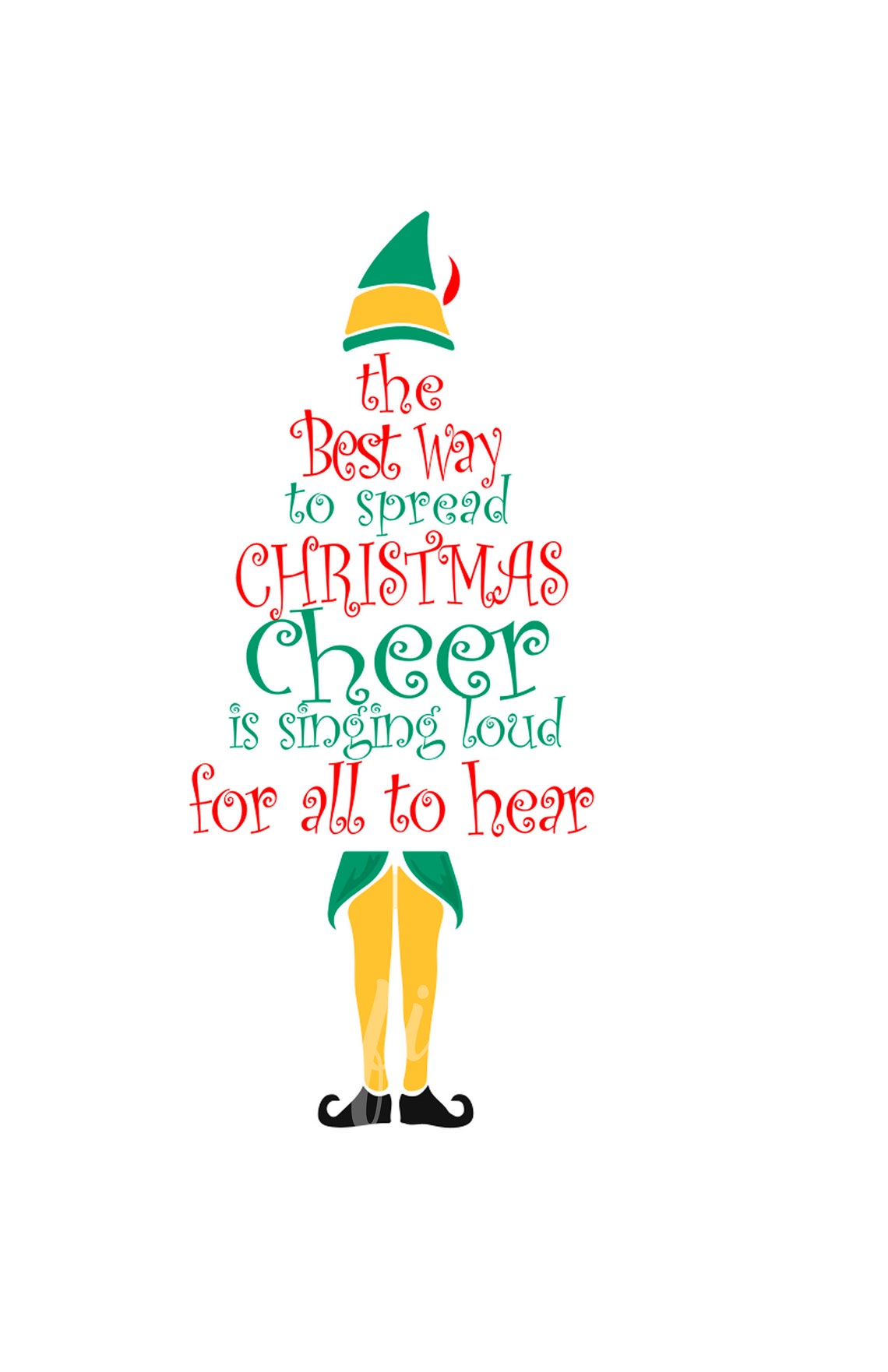 Elf Christmas Tree SVG Digital Download | Etsy
