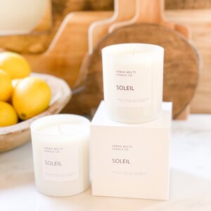 Soleil Soy Candle: Bergamot, Orange Blossom Scent, Modern Gift - Etsy