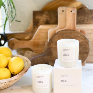 Soleil Soy Candle: Bergamot, Orange Blossom Scent, Modern Gift - Etsy