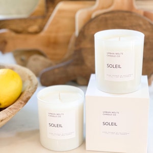 Soleil Soy Candle: Bergamot, Orange Blossom Scent, Modern Gift - Etsy