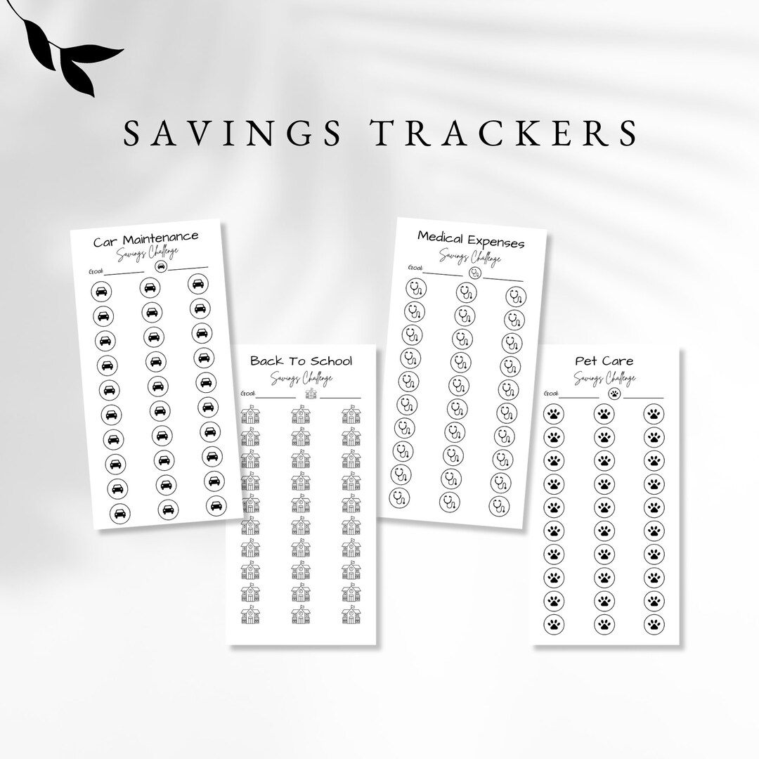 Printable Savings Tracker Budget Planner Money Management Financial ...