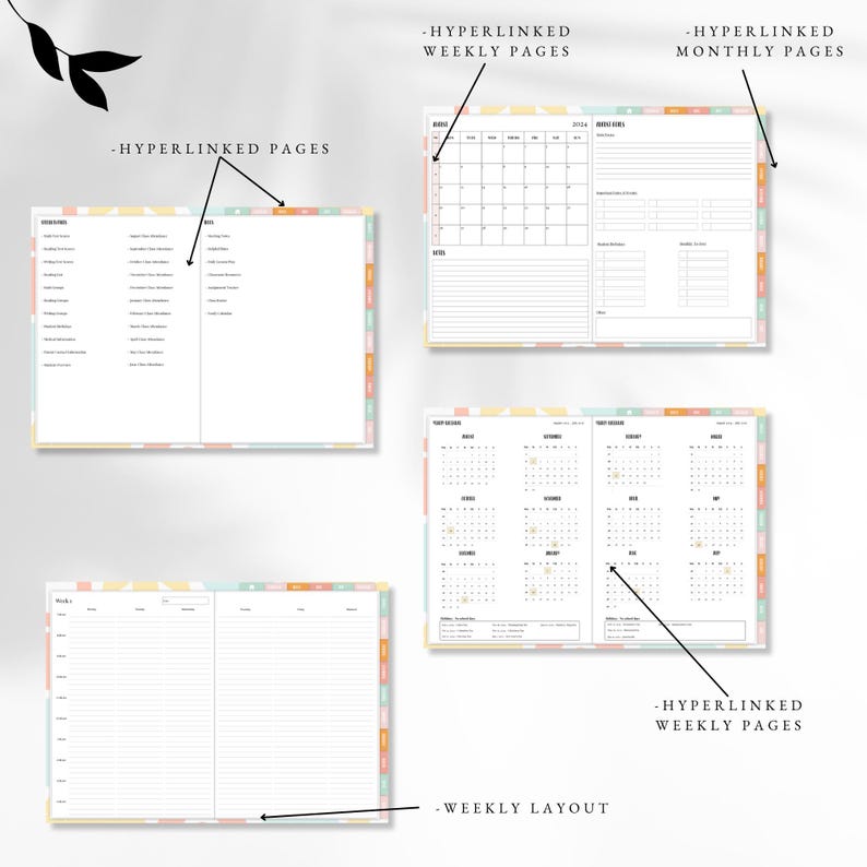 2024 Teacher Planner Printable Digital Download Academic Planner Lesson ...