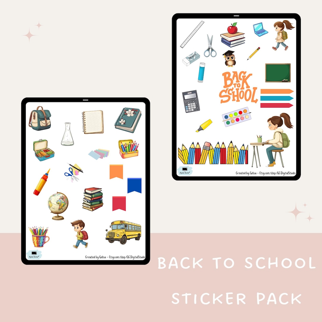 Back to School Stickers - Cute & Colorful School Supply Stickers for ...