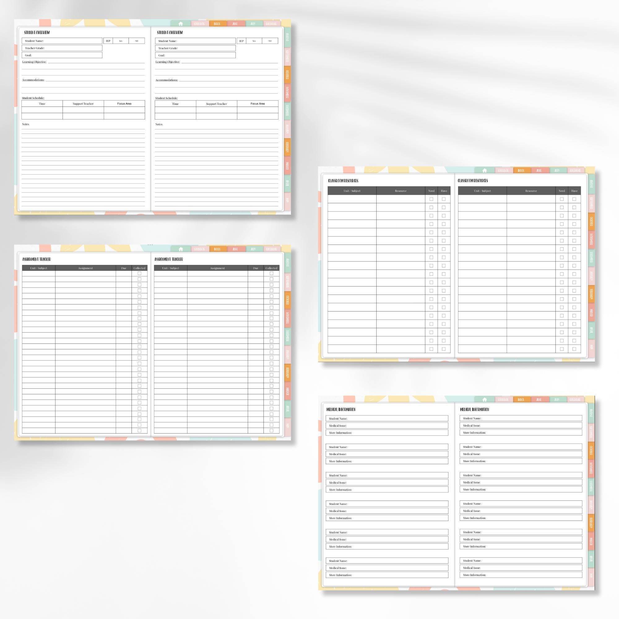 2024 Teacher Planner Printable Digital Download Academic Planner Lesson ...